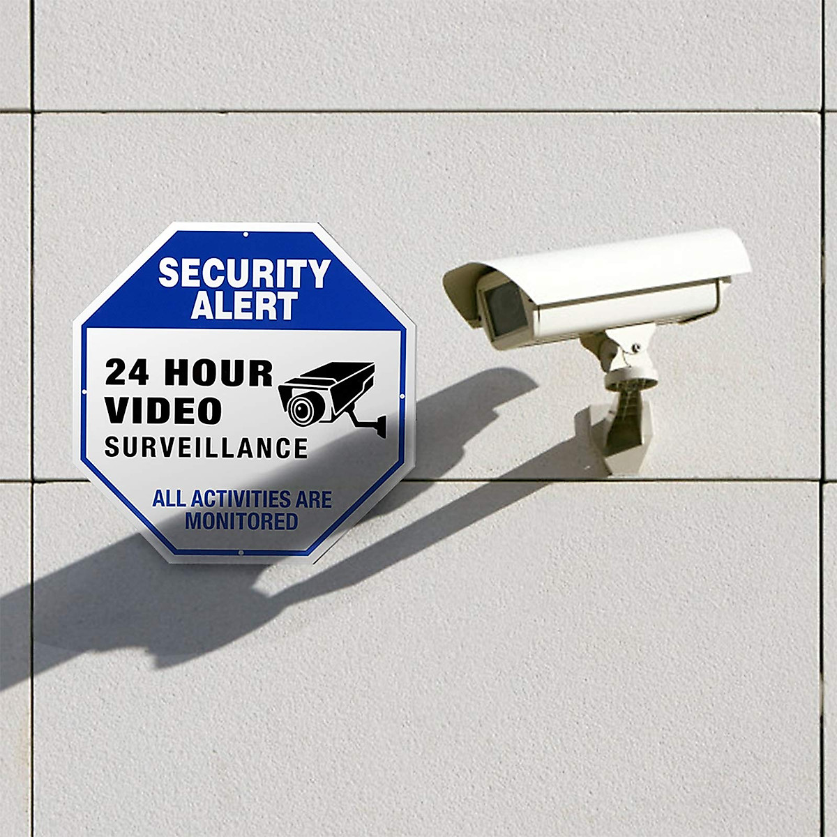 Video Surveillance Signs, Aluminum 10" x 10" Outdoor Security camera Signs for Property, Metal Reflective Warning Sign for Home Business CCTV Security Camera - 2 Pack
