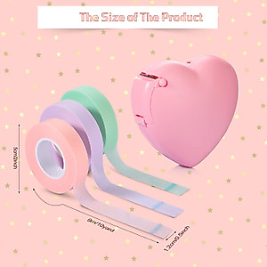 6 Rolls Eyelash Extension Tape Breathable Adhesive Lash Tape Non-woven Fabric Lash Tape with Heart-shaped Tape Dispenser Cutter, 0.5 Inch Wide, 10 Yards Long of Each