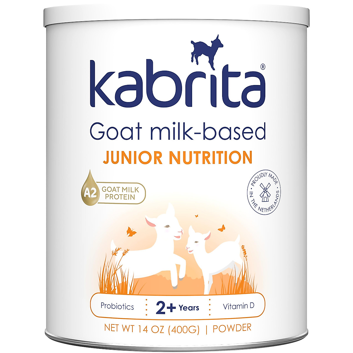 Kabrita Junior Goat Milk Powder for Kids - Easy to Digest Powdered Goat Milk Ages 2-7 - Immunity Boosting Containing Vitamin C, D, E, Protein & Calcium - Non-GMO Gentle on Sensitive Tummies - 14Oz