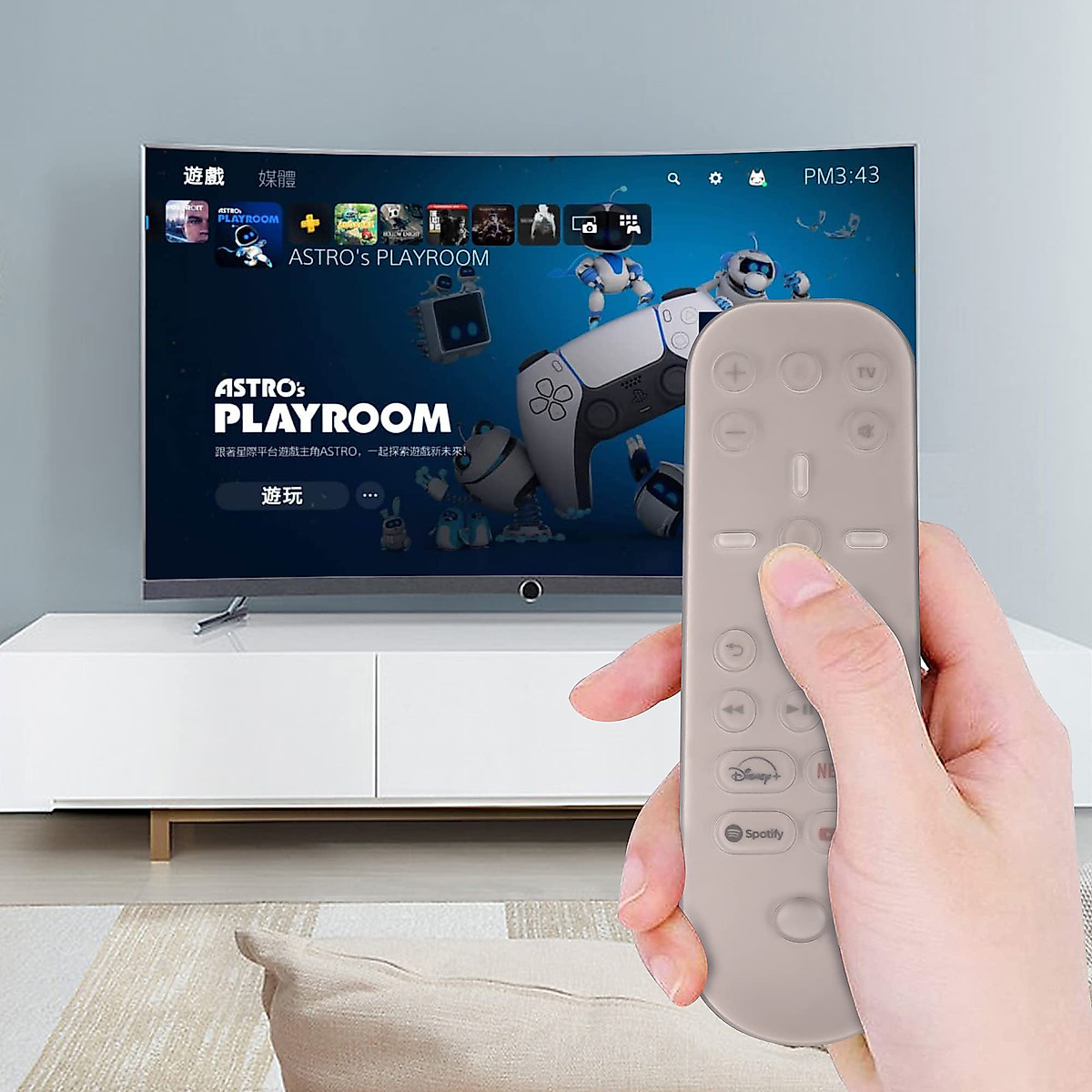 [2 Pcs] Protector Cover for PlayStation 5 Media Remote Cover, Anti-Slip Silione Skin Case Sleeve for PS5 Remote Control, Shock Absorption Washable (Gray+Transparent)