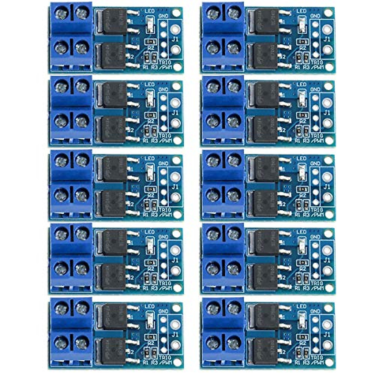 LGDehome 10PCS DC 5V-36V 15A(Max 30A) 400W Dual High-Power MOS Transistor Driving Controller Module FET Trigger Switch Drive Board 0-20KHz PWM Electronic Switch Control Board DC Motor Speed Controller