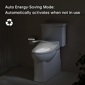 Aquatiz Auto Open Close Bidet Toilet Seat, Elongated with Endless Warm Water, Seat Heating, Night Light, Warm Air Dryer, Advanced Bidet Attachment for Toilets