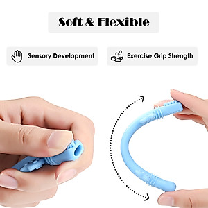 Hollow Teething Tubes with Safety Shield， Silicone Teether Toy for Babies 3-18 Months， BPA Free/Freezable Toddler Baby teether Toothbrush-Easy to Clean(Four-Color)