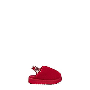 UGG Unisex-Child Fluff Yeah Clog Slipper, Samba Red, 11 Little Kid