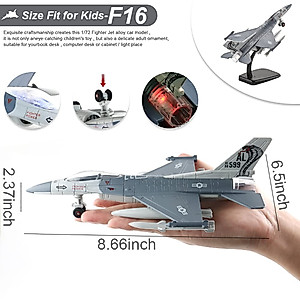 F35 F16 Airplane Toy, 2 Pack Fighter Jet Toy for Kids, Pull Back Toy Jets, Diecast Airplanes Model with Light & Sound, Metal Airplane Gifts for Kids Decor