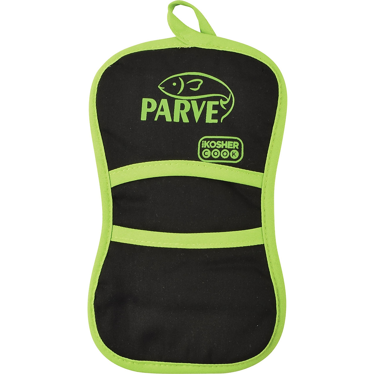 The Kosher Cook Pareve Green Pot Holder Oven Glove - 100% Cotton with Silicone, Machine Washable - Color Coded Kitchen Tools