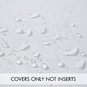 MIULEE Pack of 4 Decorative Outdoor Pillow Covers Waterproof Square Garden Cushion Cases PU Coating Throw Pillow Cover Shell for Tent Park Couch 20x20 Inch White