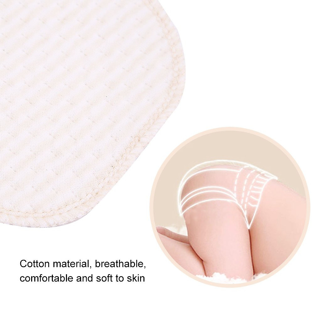 Reusable Cloth Diaper Inserts, 10Pcs Breathable Cotton Baby Nappies Newborn Washable Absorbent Nappy Liners for Babies and Toddlers