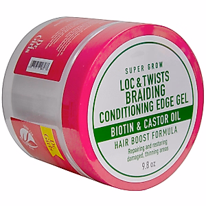 Dr Girls Locs & Twists Braiding Conditioning Edge Gel/Chebe and Black Castor Oil/ 9.8oz/ 48 Hours Hold