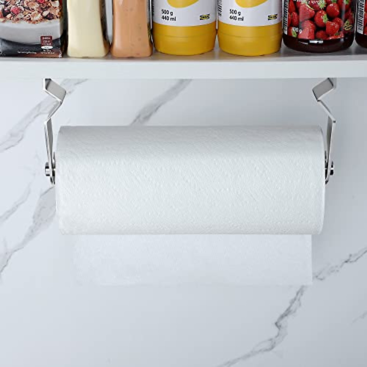 Adhesive Paper Towel Holder Under Cabinet - Saves Limited Counter Space, Easy to Install, Perfect for RVs, Campers, Travel Trailers