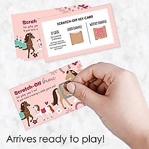 Big Dot of Happiness Run Wild Horses - Pony Birthday Party Game Scratch Off Cards - 22 Count