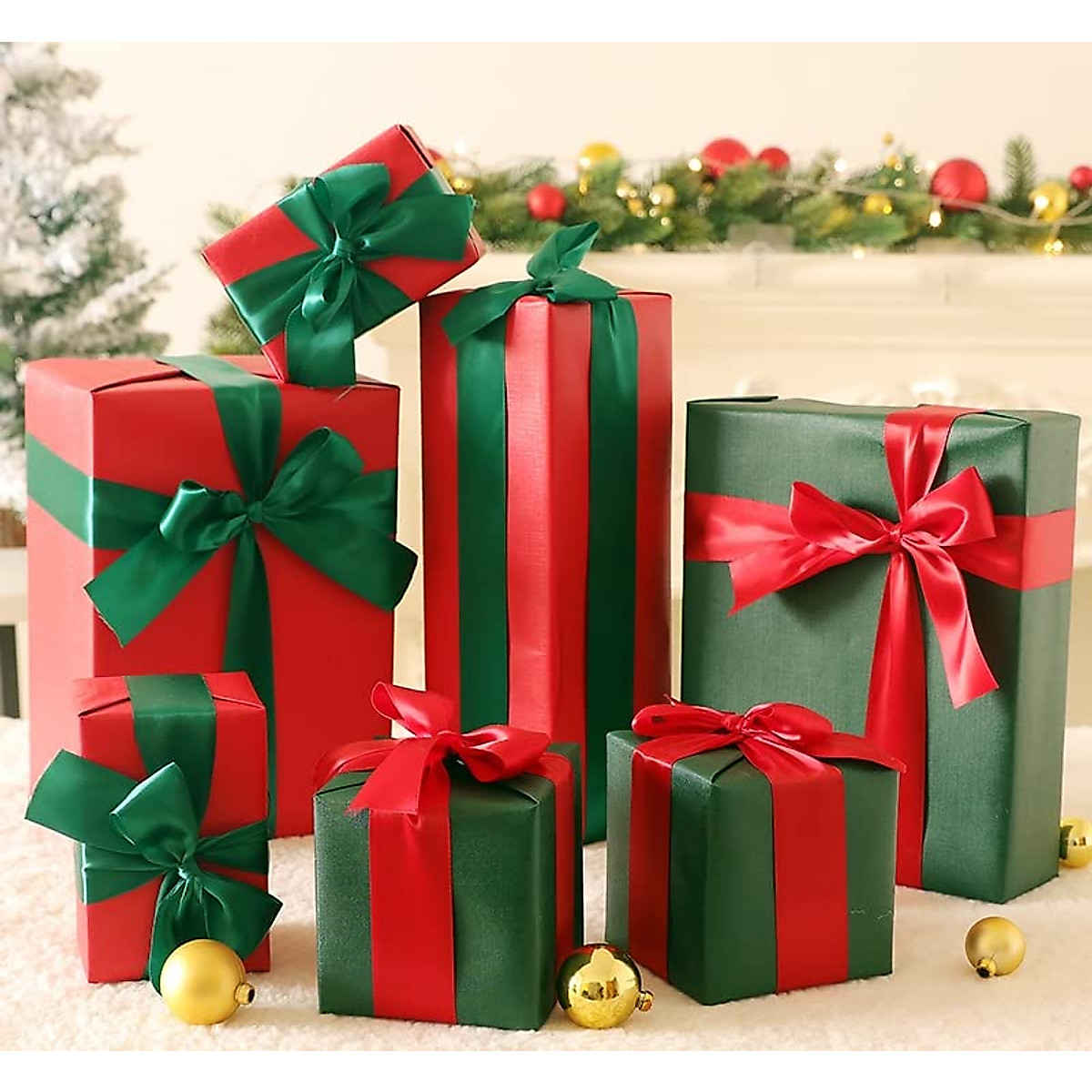 KSRIGHT 1 inch ( 2.54cm Wide)Double Face Red Ribbon 25 Yards for Gift Wrapping,Wedding Decoration, Bows Making , Sewing, DIY Crafts