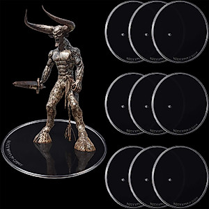 Outus 10 Pieces Plastic Action Figure Display Stands Round Figure Stand Miniature Bases for 6 - 8 Inches Figures (White)