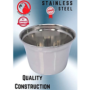 Bonka Bird Toys 800127 Parrot Stainless Steel Water 12oz Cup Cage Seed Feed Bowl