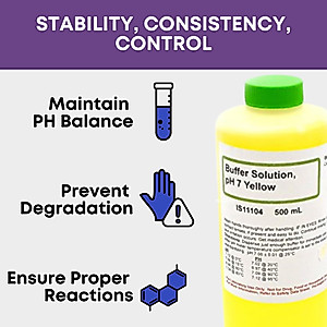 ALDON Innovating Science pH 7 Buffer Solution - Ph Up and Down - Ph Calibration Solution Kit - Ph Buffer Calibration Solution - General Hydroponics & Lab Chemicals, Yellow 500mL Ph Kit