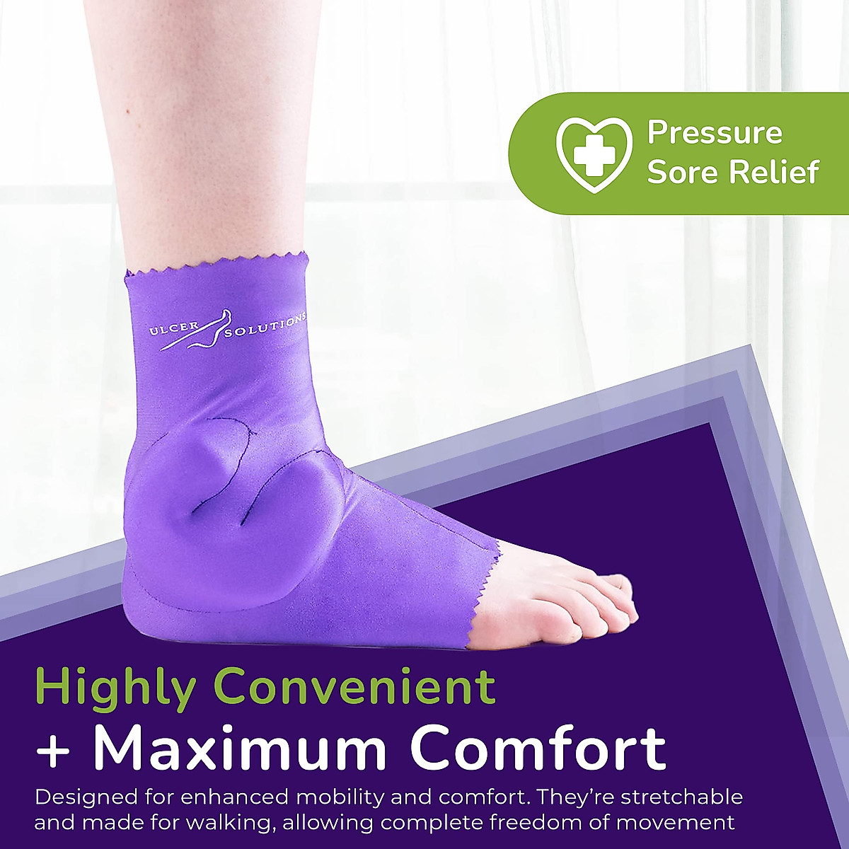 Ulcer Solutions Ankle Keeper, Ankle Protector for Pressure Sores, Lightweight, Stretchable Ankle Pillow, Enhanced Ankle Pads for Better Comfort and Mobility (Medium: 7.5-9.0” (19.0-23cm))