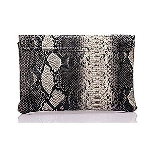 RARITYUS Women Large Envelop Clutch Snakeskin Handbag with Chain Strap Ladies Snakeskin Shoulder Crossbody Bag