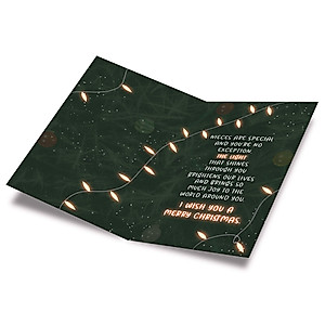 Prime Greetings Christmas Card For Niece, Made in America, Eco-Friendly, Thick Card Stock with Premium Envelope 5in x 7.75in, Packaged in Protective Mailer