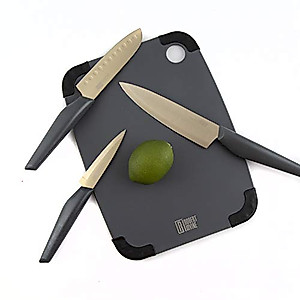 CAMBRIDGE Robert Irvine 6 Piece Cutlery Set with Grey Soft Touch Handle and Gold Blades, 0, GREY & GOLD