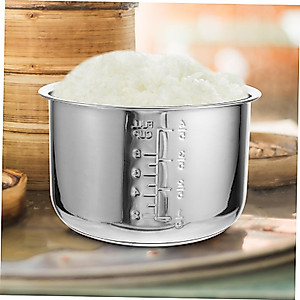 Mikinona Household Electric Cooker Inner Pot Stainless Steel Replacement Pot for Rice Cookers and Pressure Cookers Sturdy and Practical Accessory for Cooking and Meal Prep
