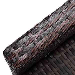 Saemoza 4 Pieces Outdoor Patio Furniture Set, Outdoor Wicker Rattan Patio Furniture with Tempered Glass Tabletop Clearance