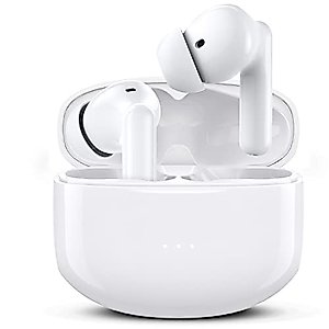 Dxnbikt Bluetooth Headphones Wireless Earbuds Active Noise Cancelling Hi-Fi Stereo Sound Ear Buds in-Ear Headphones with Charging Case Earphones for iPhone Android,Great Gifts for Christmas (White)