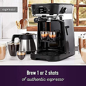 Mr. Coffee All-in-One Occasions Specialty Pods Coffee Maker, 10-Cup Thermal Carafe, and Espresso with Milk Frother and Storage Tray, Black