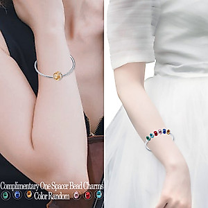 LNQOBU Happy Life Pendant Charm Bead Fits for Charm Bracelets - 925 Sterling Silver Dangle Pendant Bead for Woman Girl(With one Spacer Beads Charms)