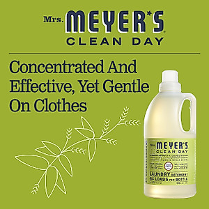 MRS. MEYER'S Clean Day Liquid Laundry Detergent, Biodegradable Formula Infused with Essential Oils, Lemon Verbena, 64 oz - Pack of 2 (128 Loads)