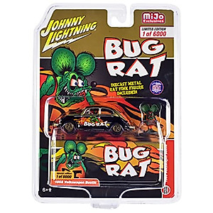 1965 VW Beetle Bug Rat w/(American Diorama) Diecast Figure LTD ED to 6000 pcs Worldwide 1/64 Diecast Model Car by Johnny Lightning JLCP7384
