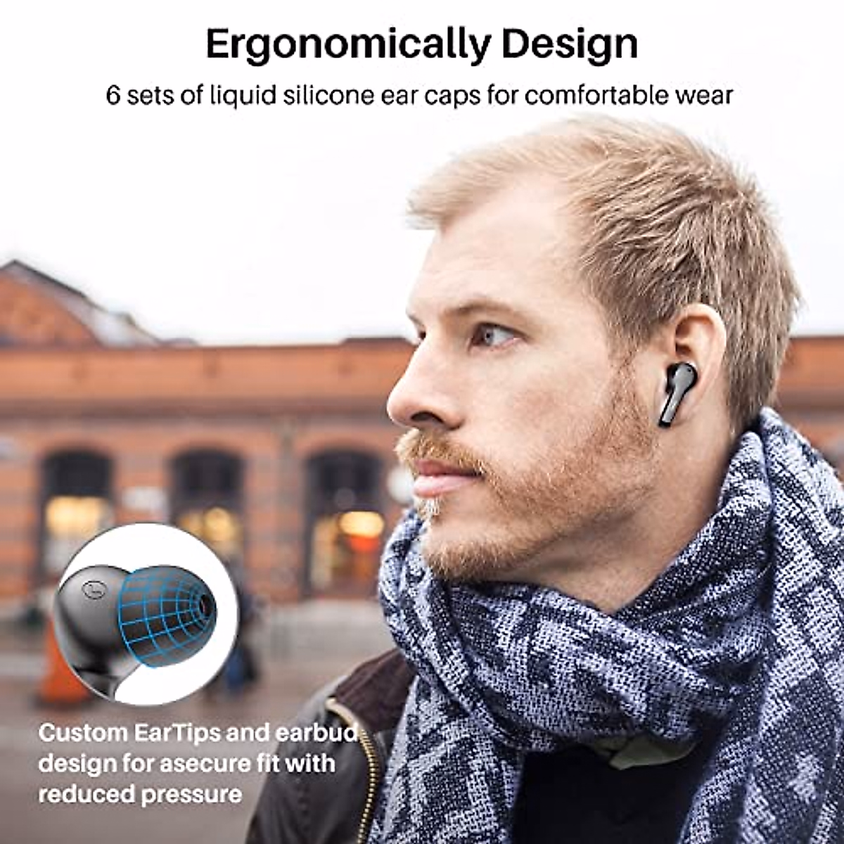 TOZO T9 True Wireless Earbuds ENC 4 Mic Call Noise Cancelling Bluetooth 5.0 Headphones & TOZO W1 Wireless Charger