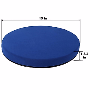TRENTON Gifts Portable Lightweight Swivel Seat Cushion. 360 Degree Rotation. Supports up to 300 Lbs. Polyester Blue