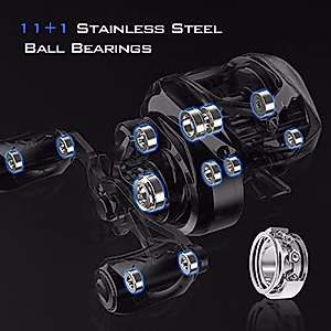 KastKing Verus Baitcasting Fishing Reel, New Assassin Version, Only 5.4 oz. Carbon Fiber Frame & Side Covers, Carbon Fiber Drag System & 11+1 Double Shielded Ball Bearings, 8.1:1 Gear Ratio