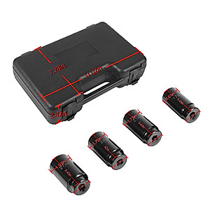 1/2" Drive Crank Bolt Socket Set, 17MM 21MM 22MM 27MM Harmonic Balancer Socket Set, Crank Bolt Removal Tool, 3 Times Momentum Power of Standard Impact Socket Set