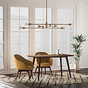 Amazon Brand – Rivet Mid-Century Modern Metal Rod Ceiling Pendant Light Chandelier - 48.9" x 42.6" x 43. 1", Brass