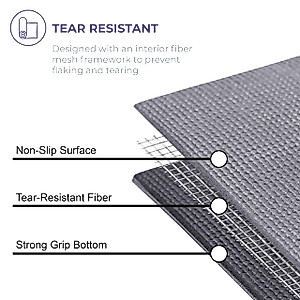 Sunshine Yoga Voyage Yoga Mat Roll, 24in x 50ft Exercise Mat, 5mm Thick Non-Slip Gym Mat for Home Workout and Fitness, Anti-Tear, Cut up to 8 Regular Yoga Mats, Gray