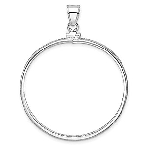 Sterling Silver 39.4 x 3.1mm 1 oz. Screw Top Coin Polished Bezel Pendant 39.4mm 3.1mm style QBP9