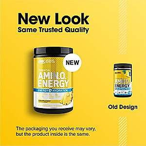 Optimum Nutrition Amino Energy Plus Electrolytes Energy Drink Powder, Caffeine for Pre-Workout Energy, Amino Acids / BCAAs for Post-Workout Recovery, Pineapple Twist, 30 Servings (Packaging May Vary)