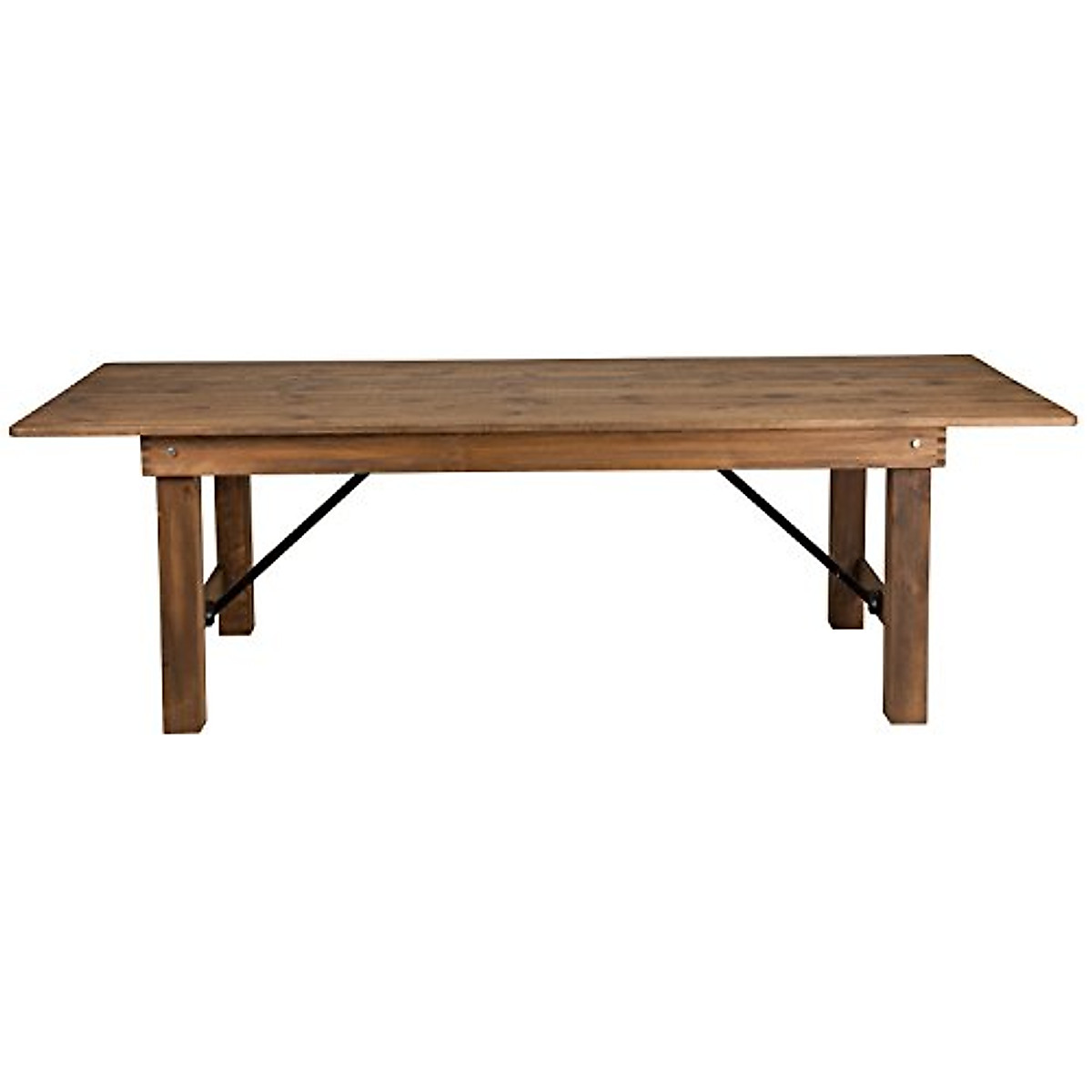 Flash Furniture HERCULES Series 8' x 40" Rectangular Antique Rustic Solid Pine Folding Farm Table