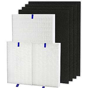 Replacements for Honeywell Filter R & HPA300 Filter (3 HEPA Filters & 4 Carbon Prefilters)