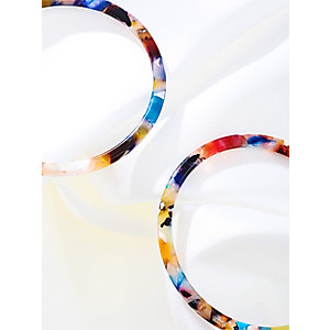 Jovitec 3 Pairs Tortoise Shell Hoop Earrings Acrylic Resin Earrings Mottled Earrings Jewelry for Women Favors (Style 5)