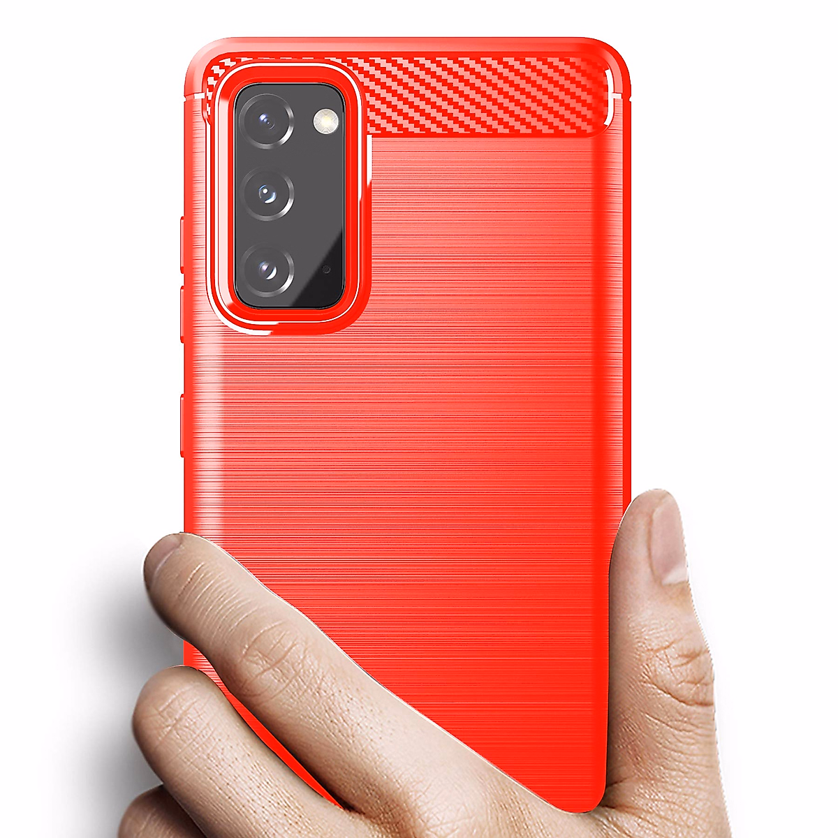 Osophter for Galaxy S20 FE Case,Samsung S20 FE 5G Case Shock-Absorption Flexible TPU Rubber Protective Cell Phone Cover for Samsung Galaxy S20 FE 5G(Red)