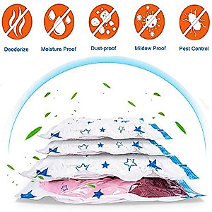 Vacuum Storage Bags, Space Saver Bags and Travel Storage Compression Bags for Clothes, Comforter, Pillows, Blankets, Plush Toys(2pack) (47x40in)