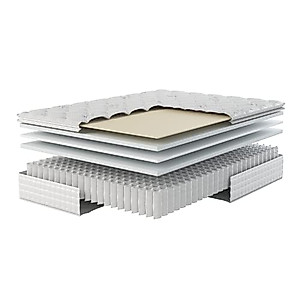 NapQueen Cashmere, 14" Twin XL Hybrid of Memory Foam and Edge Support Pocket Coils, Pillow Top Mattress