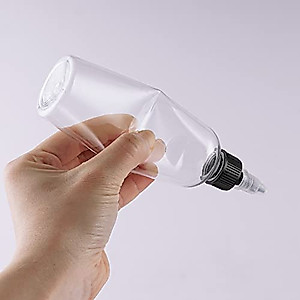 BOMEX 20 Pack 1oz Dispensing Bottles with Twist Top Cap,Small Plastic Squeeze Bottles Boston Round LDPE Bottle for Crafts,Kitchen,Household，Art, Glue（Black） (Black 4oz)