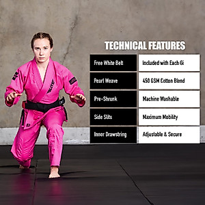 Elite Sports Ultra-Light Women's BJJ GI - IBJJF Jiu-Jitsu GI for Girls and women (See Special Sizing Guide)
