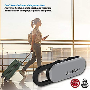 Eyebloc Databloc 3-in-1 Data Blocking Micro USB Multi Charging Cable - Type C, Dual Tip Compatibility - Hacker Safe, Data Protection - Silver