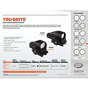 TruGlo TG-TG8380B TruBrite Multi Reticle Dual Color Red and Green Open Dot Hunting Tactical Sight with Weaver Mount System, Black