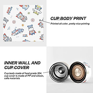 CaTaKu Hero Animals Fox Water Bottle Insulated 16 oz Stainless Steel Flask Thermos Bottle for Coffee Water Drink Reusable Wide Mouth Vacuum Travel Mug Cup