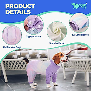 MIGOHI Full Body Dog Recovery Suit,Breathable Recovery Suit for Female Male,Dog Onesie,Anti-Licking Dog Pajamas Suit,Dog Surgery Suit Female Spay,Surgical Recovery Suit for Medium Dogs,M,Purple